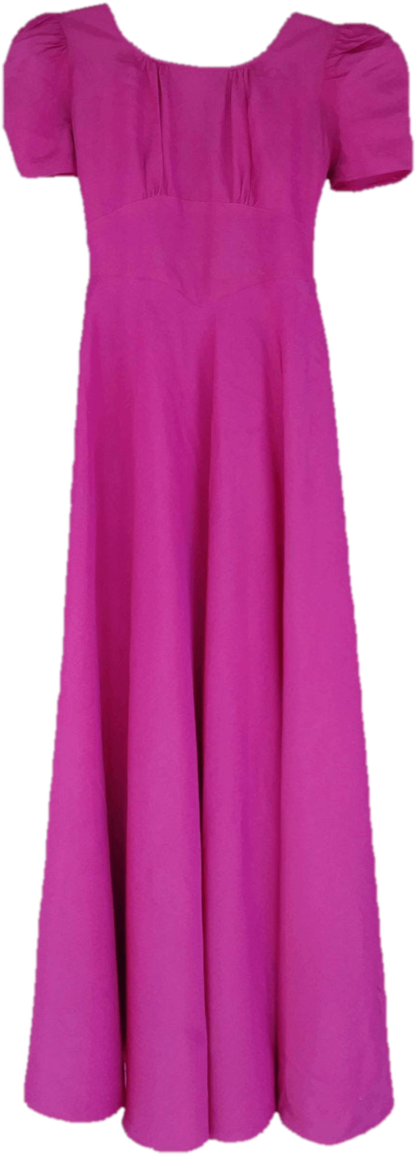 Vintage 30’s Handmade Silk Maxi Raspberry Dress with Puff Sleeves ...