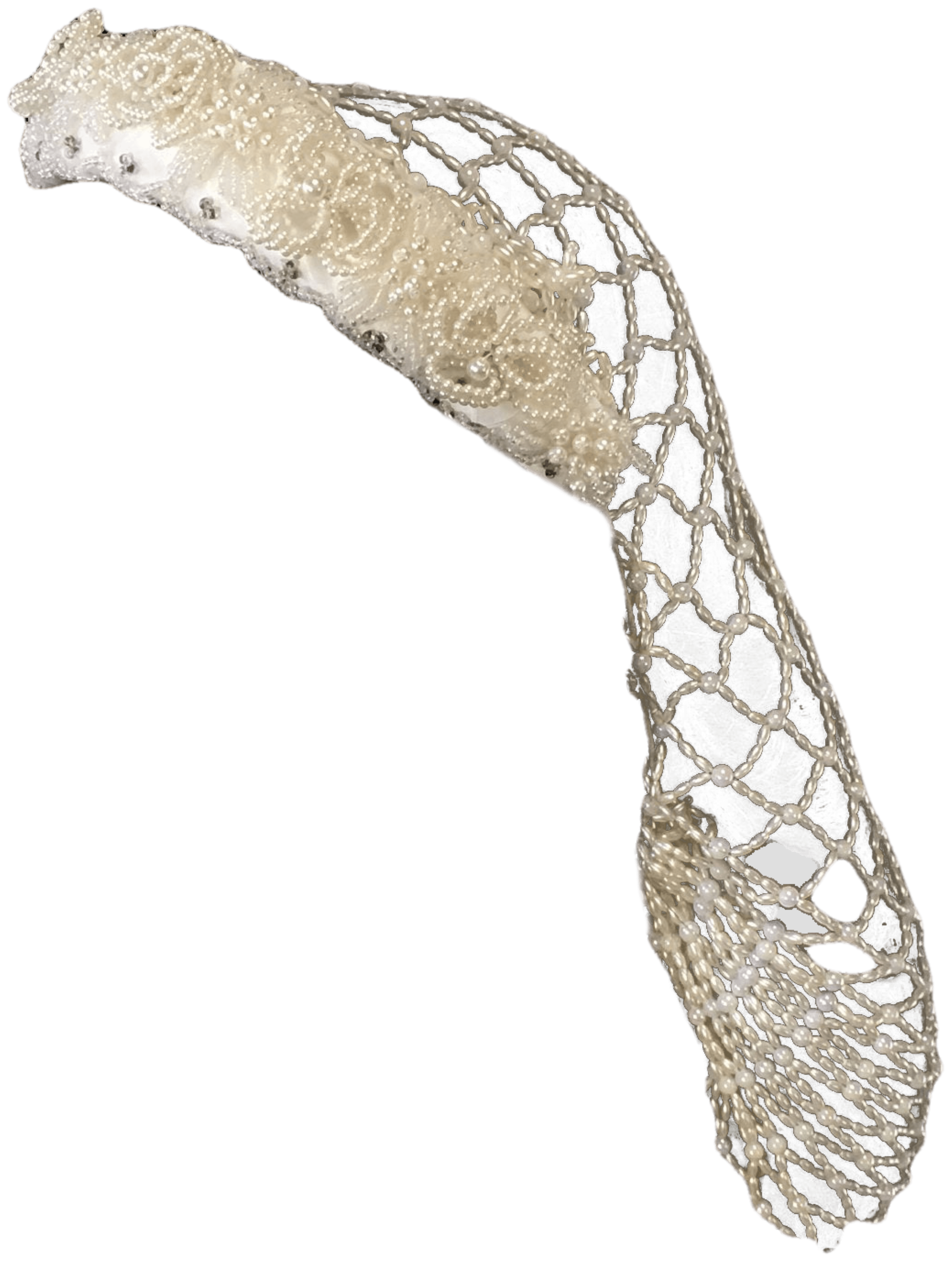 Vintage 70s Renissance Style Bridal Headpiece Beaded Snood | Shop THRILLING