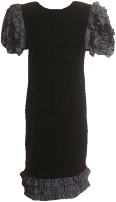 Vintage 80’s Velvet and Ruffles Black Dress by Maggie London by ...