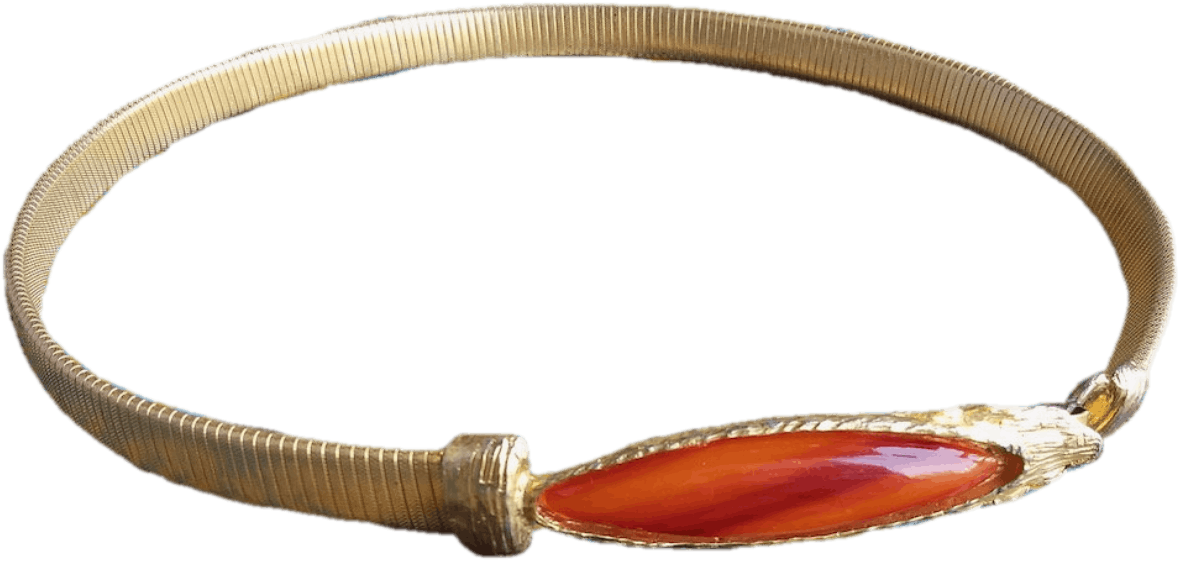 Vintage 70’s Gold Stretchy Serpentine Belt with Amber Buckle | Shop ...