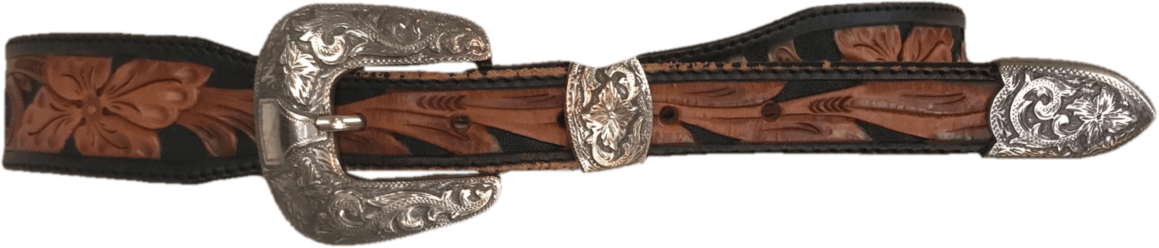 Vintage 90's Hand Tooled Leather Western Belt by Tony Lama | Shop THRILLING