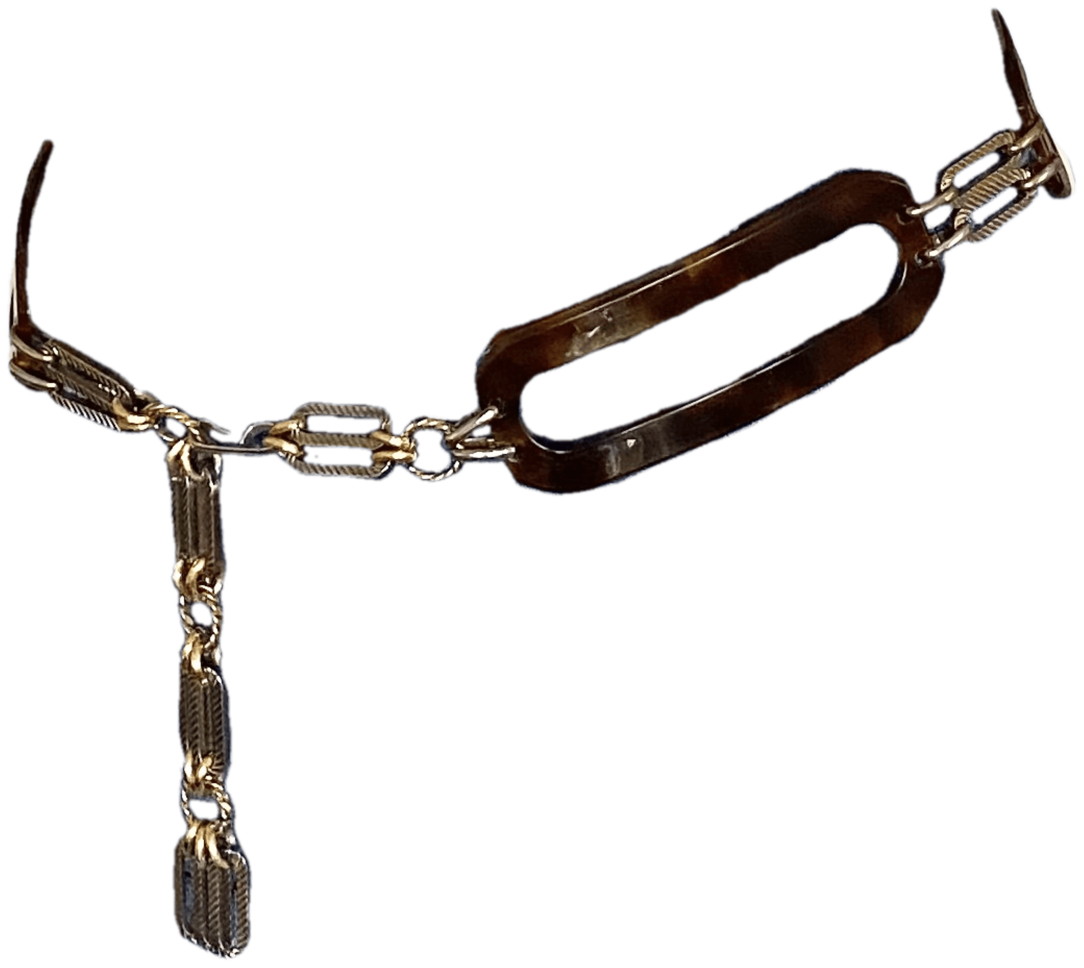 Vintage 70’s Brass and Tortoise Lucite Chain Belt | Shop THRILLING