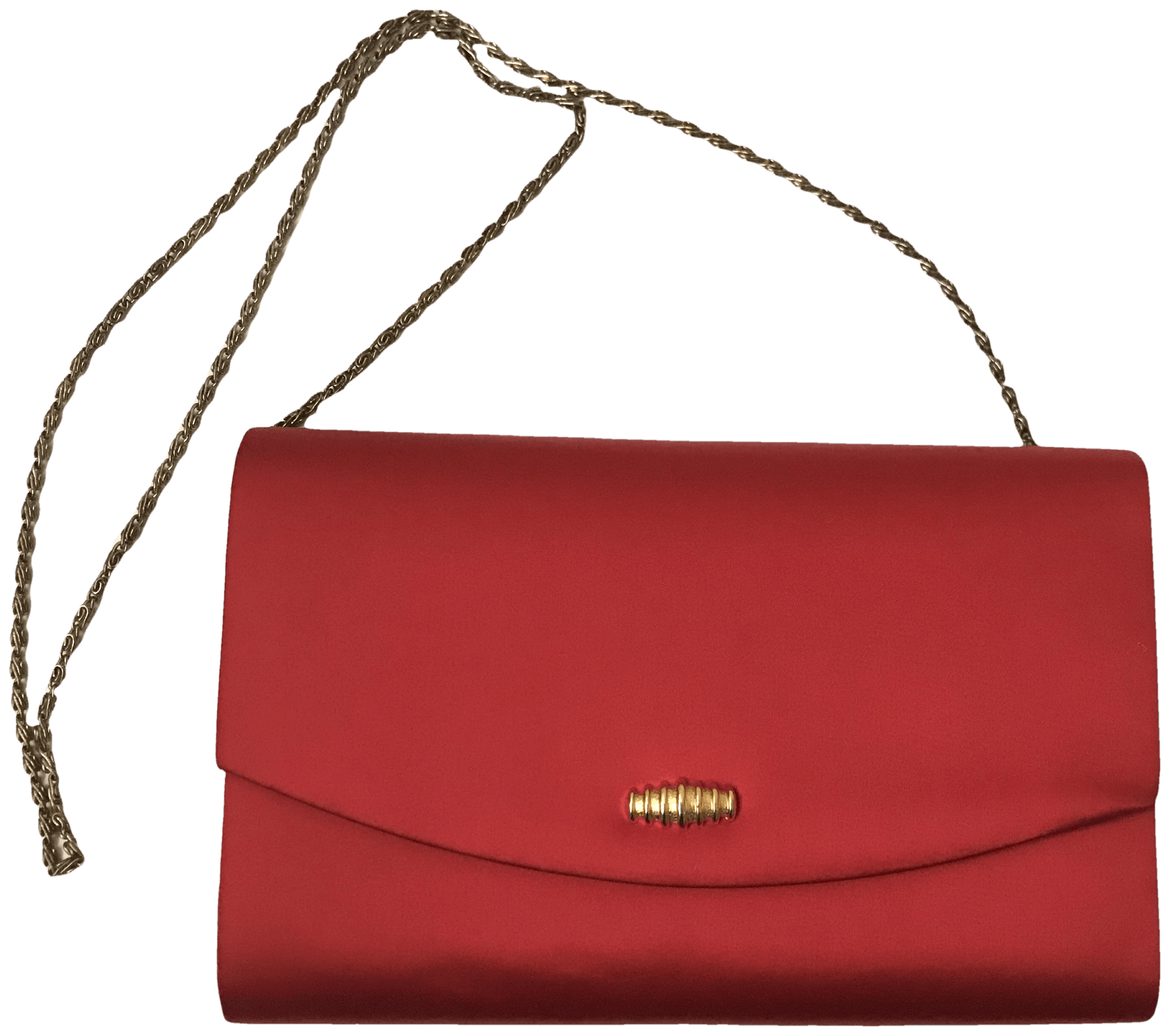Vintage Red Satin Purse with Chain Strap | Shop THRILLING