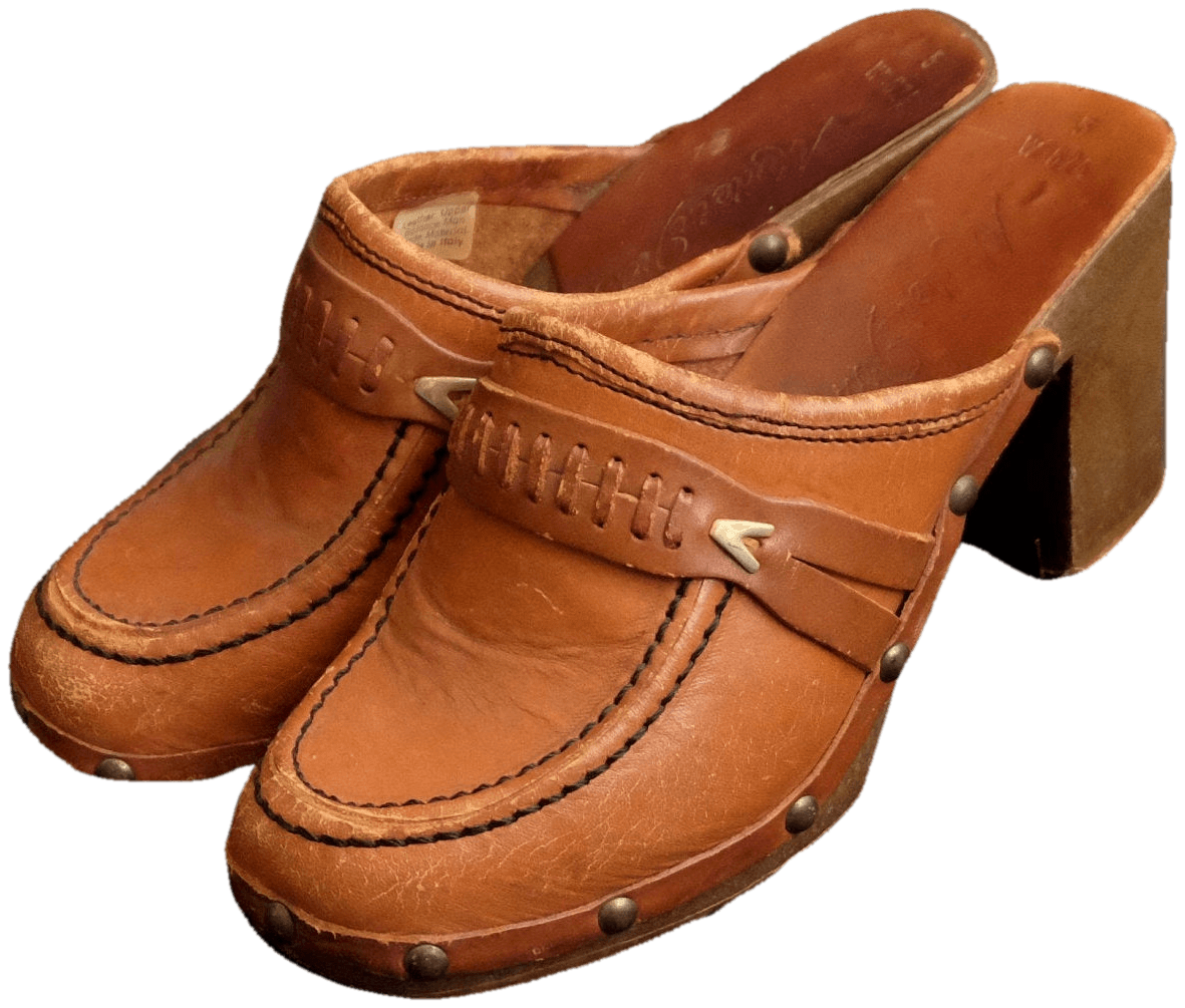 Vintage 60's Boho Leather Mules | Shop THRILLING