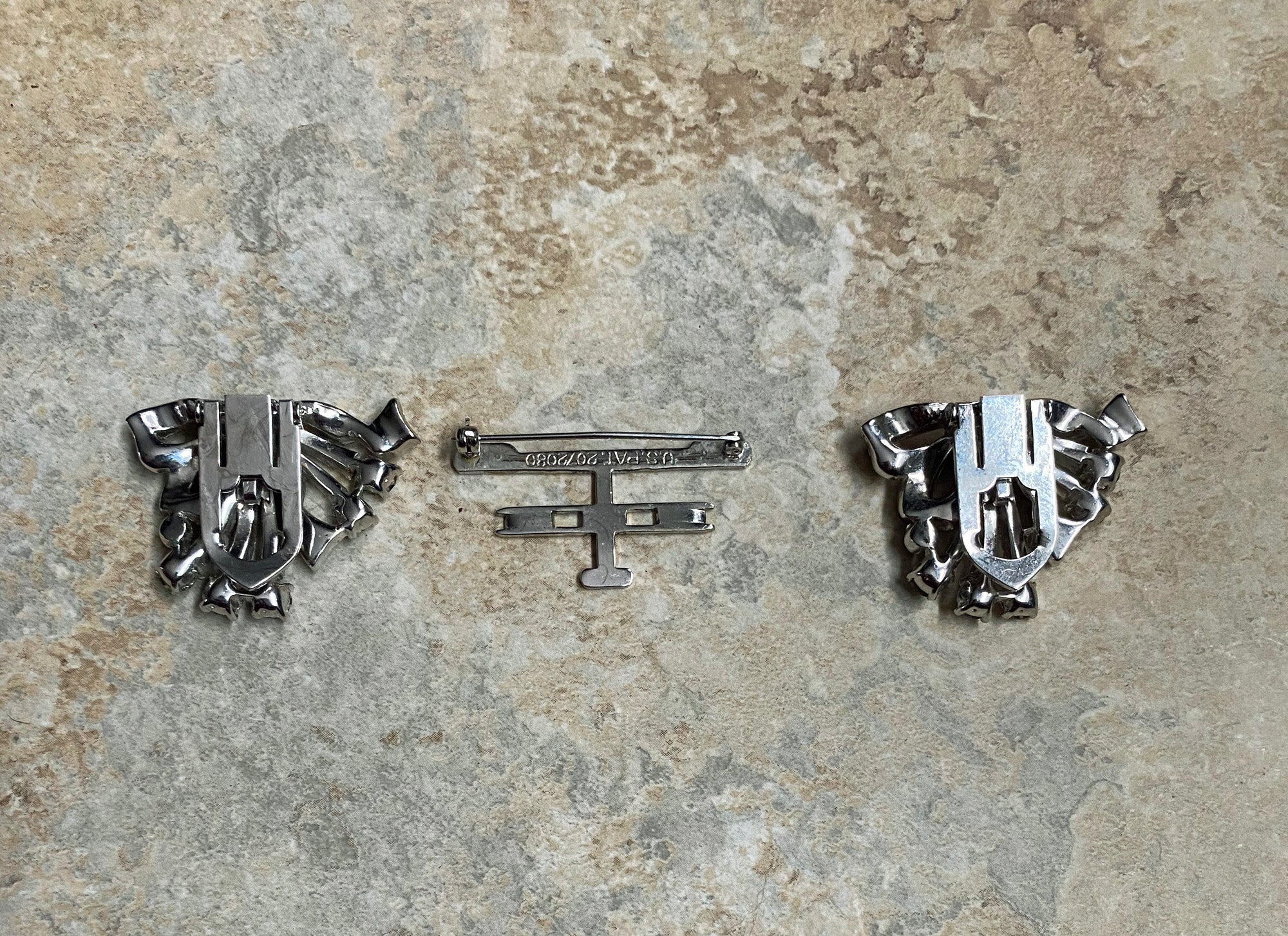 Vintage 50s Rhinestone Duette Double Clip Pin And Dress Clips | Shop ...