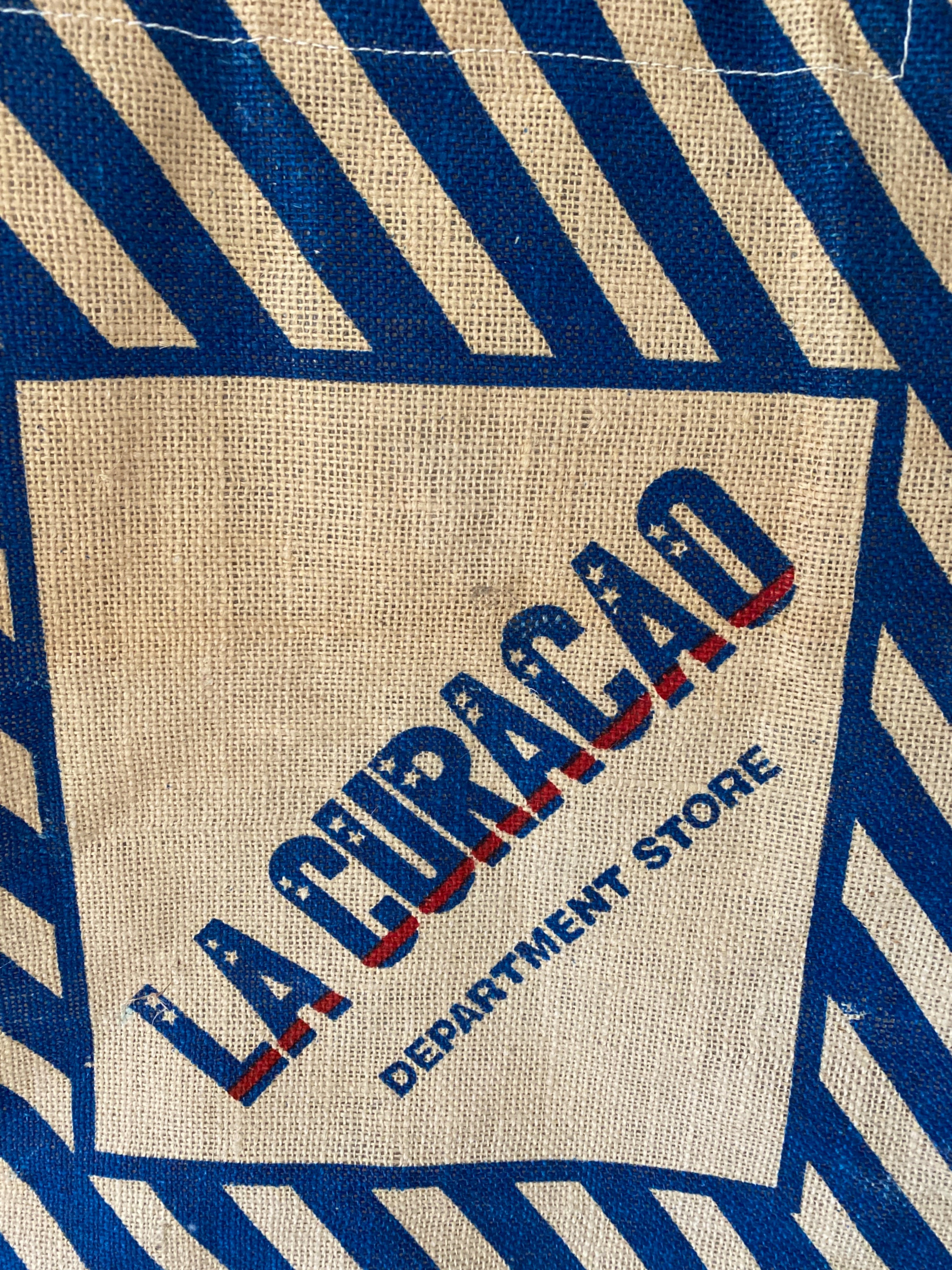 Vintage 60's La Curacao Burlap Department Store Tote | Shop THRILLING