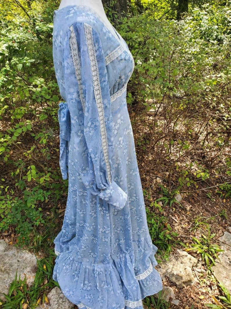 Vintage Gunne Sax 13 Dress Medium Blue Maxi by Gunne Sax | Shop THRILLING