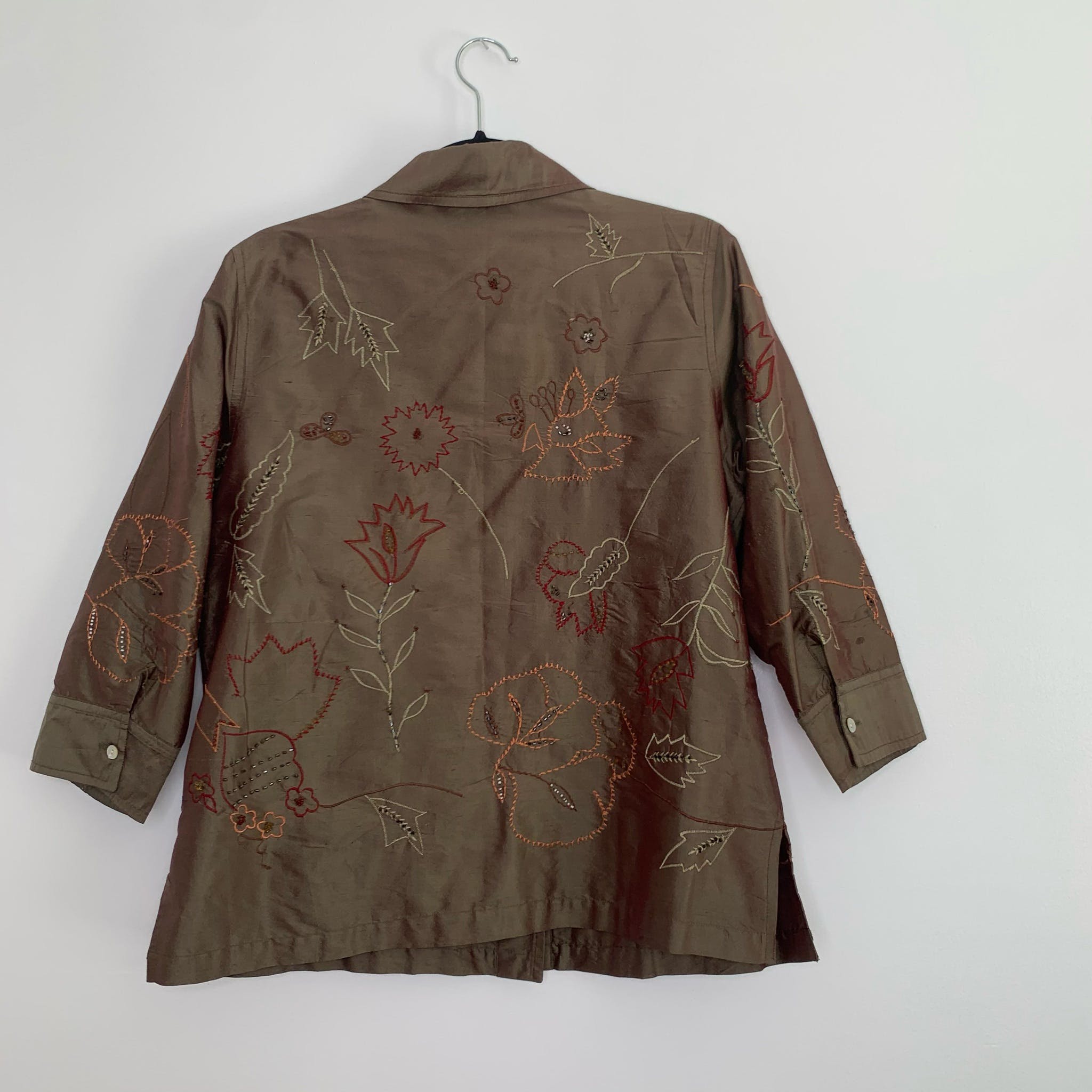 Vintage Iridescent Silk Jacket with Embroidery | Shop THRILLING