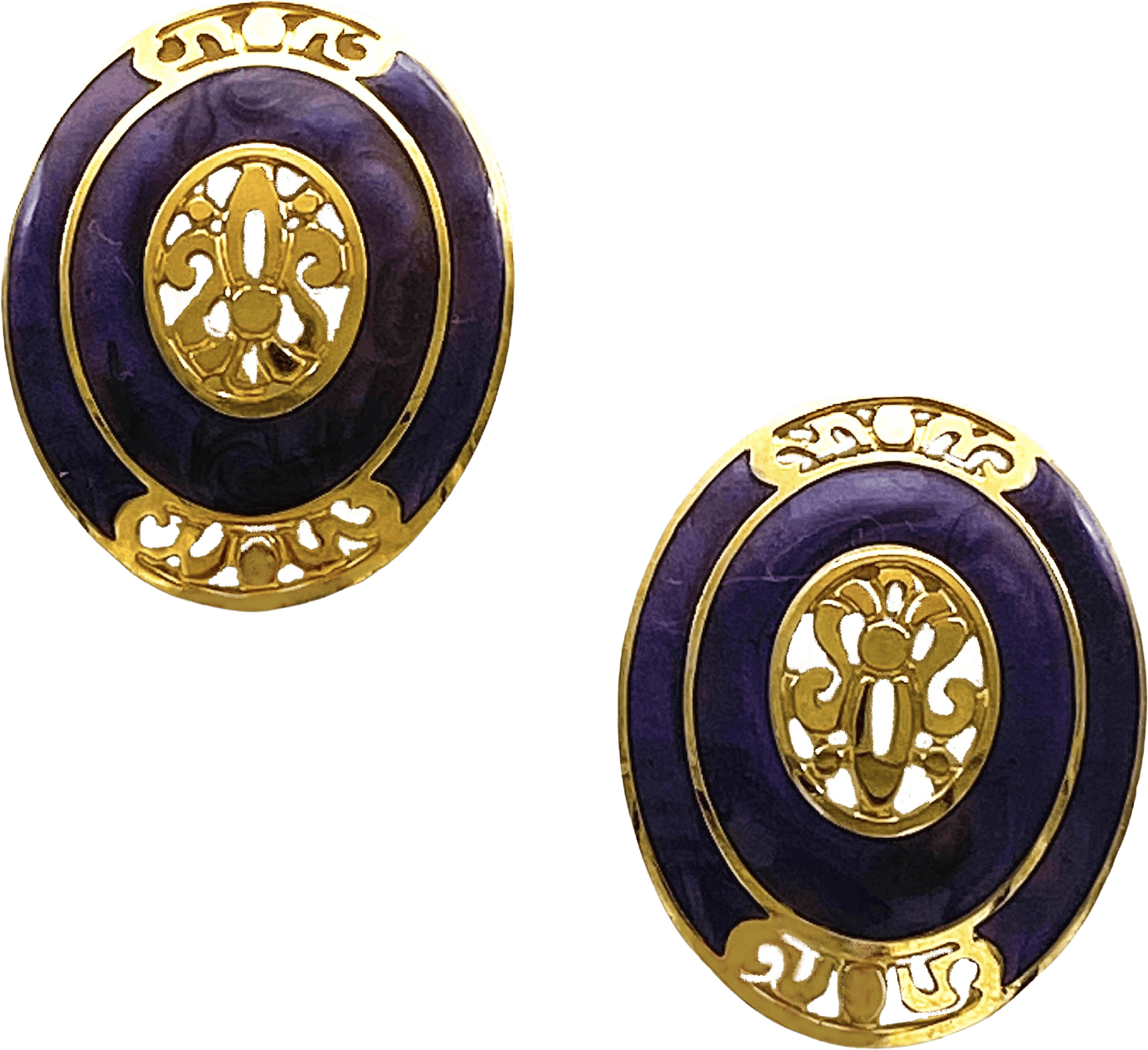 Vintage Purple Enamel Earrings by Edgar Berebi | Shop THRILLING