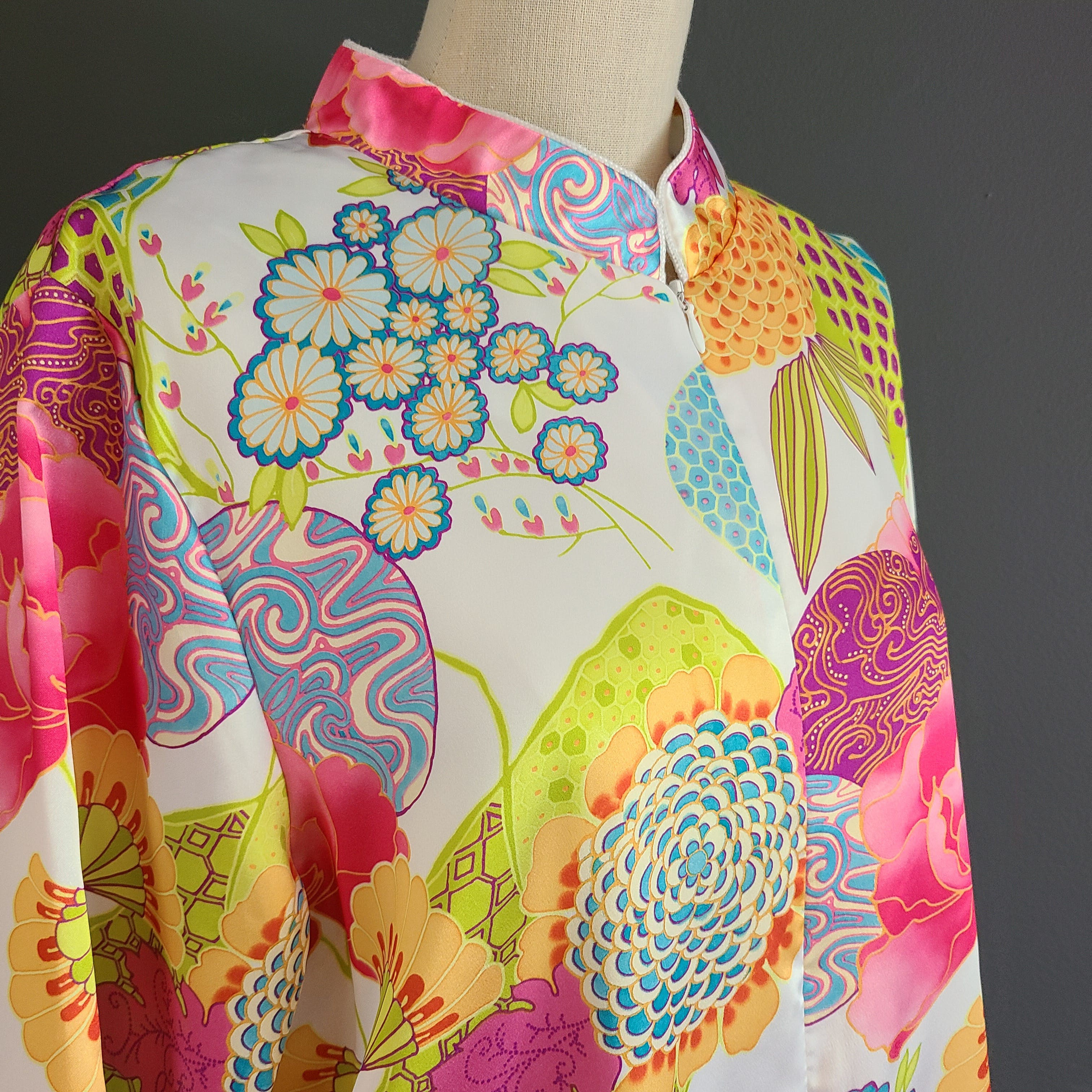 Vintage Zip Front Floral Caftan Robe by Kassatly Of Palm Beach | Shop ...