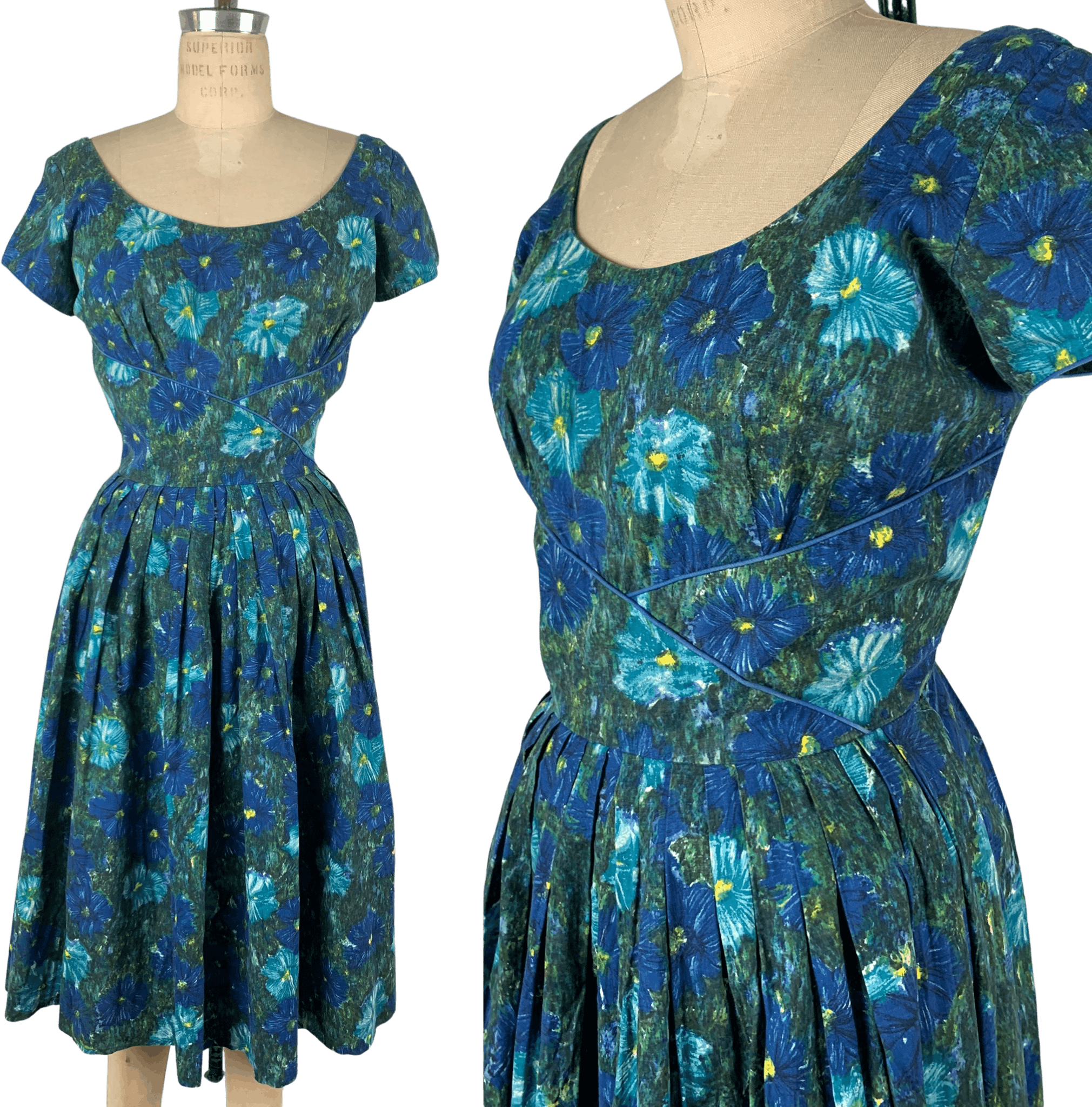 Vintage 50’s Starry Night Cotton Fit and Flare Dress Large | Shop THRILLING