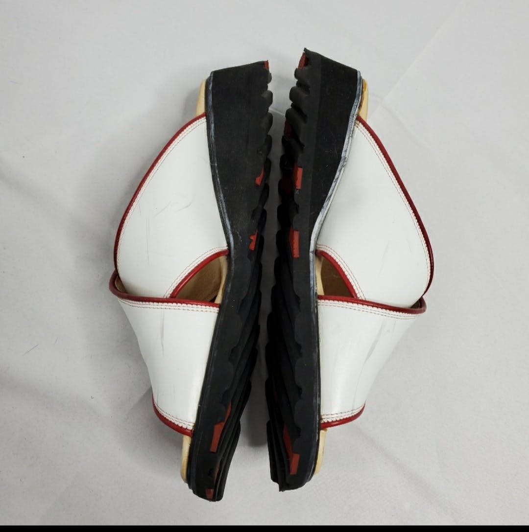 Vintage 90's Chunky Leather Slide Sandals by John Fluevog | Shop THRILLING