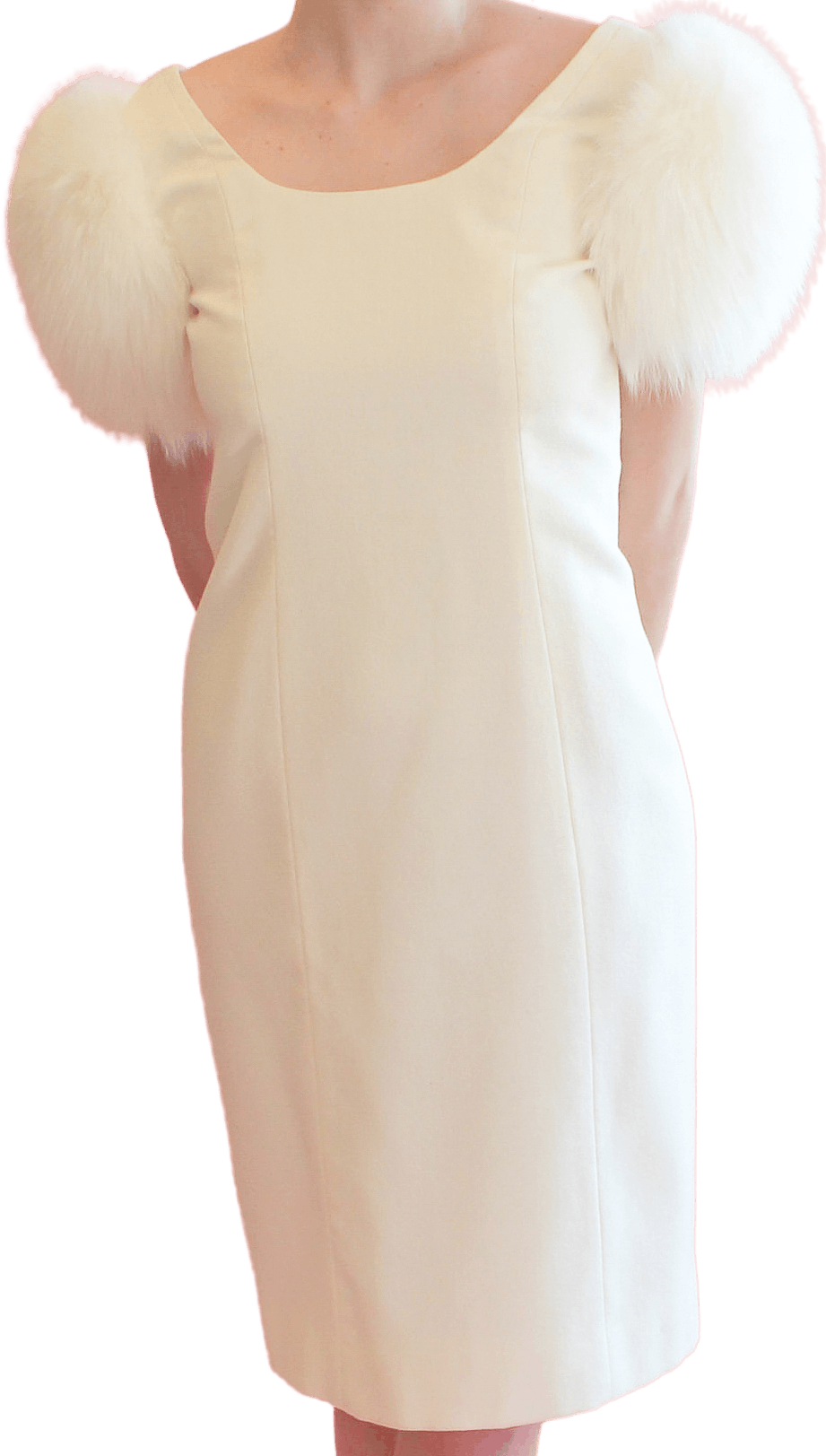 Vintage White Fox Fur Dress by Victor Costa | Shop THRILLING
