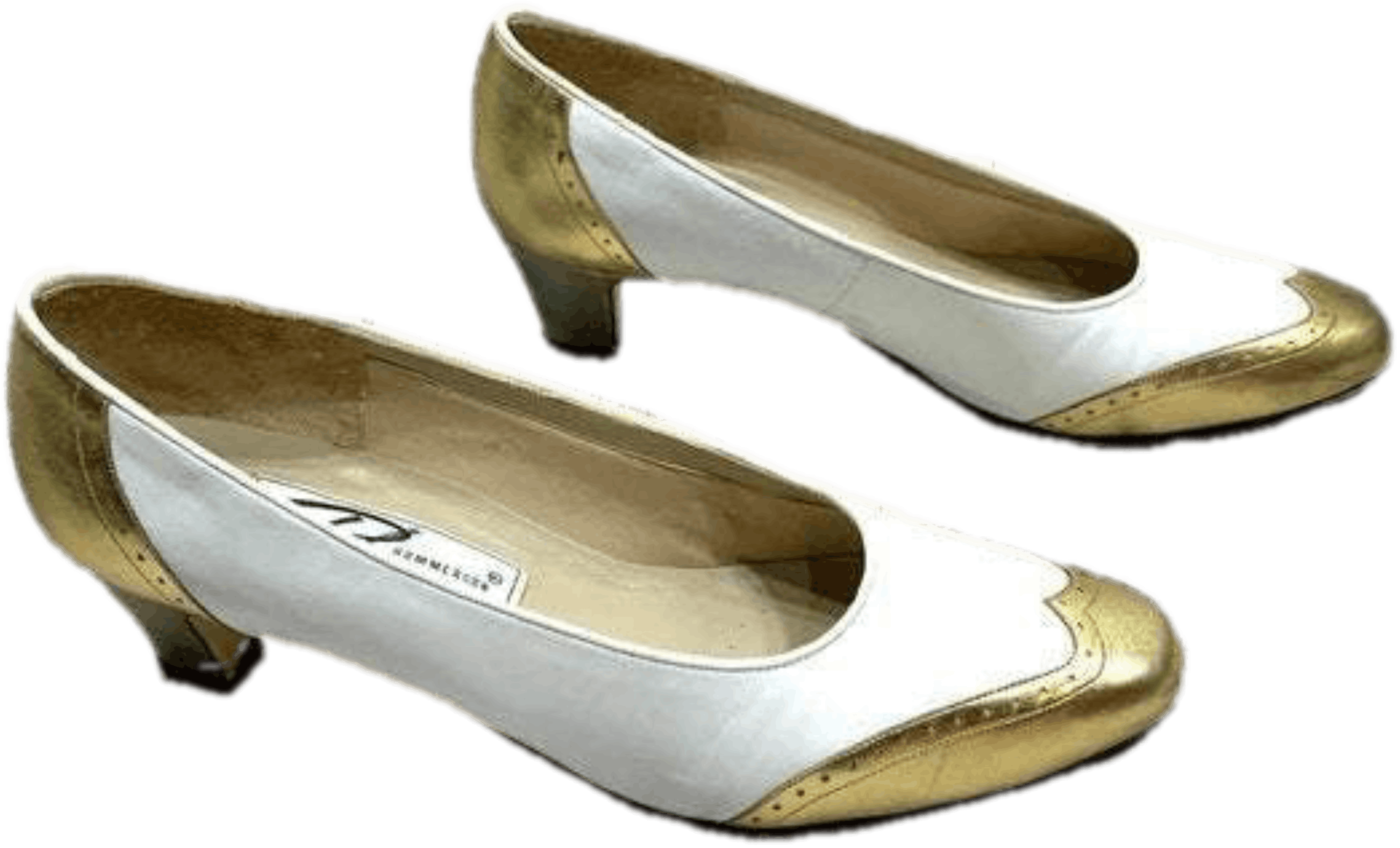 Vintage White Gold Wing Tip Heels by Ros Hammerson | Shop THRILLING