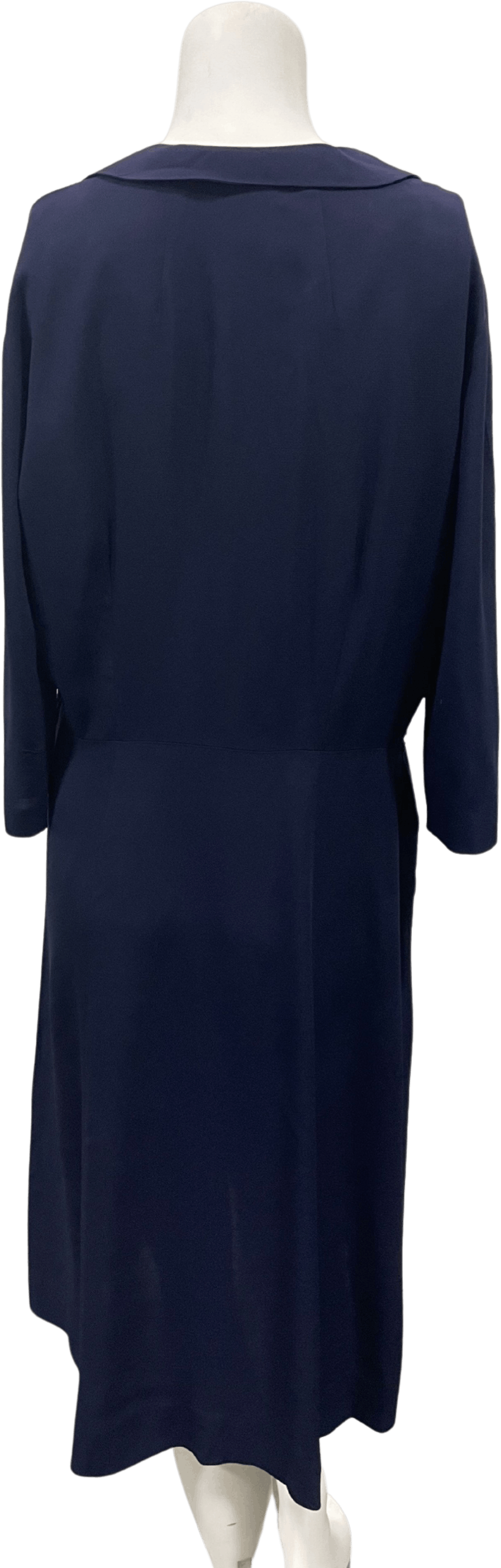 Vintage 40's Navy Rayon Dress with Rhinestone Collar XL by Peg Palmer ...