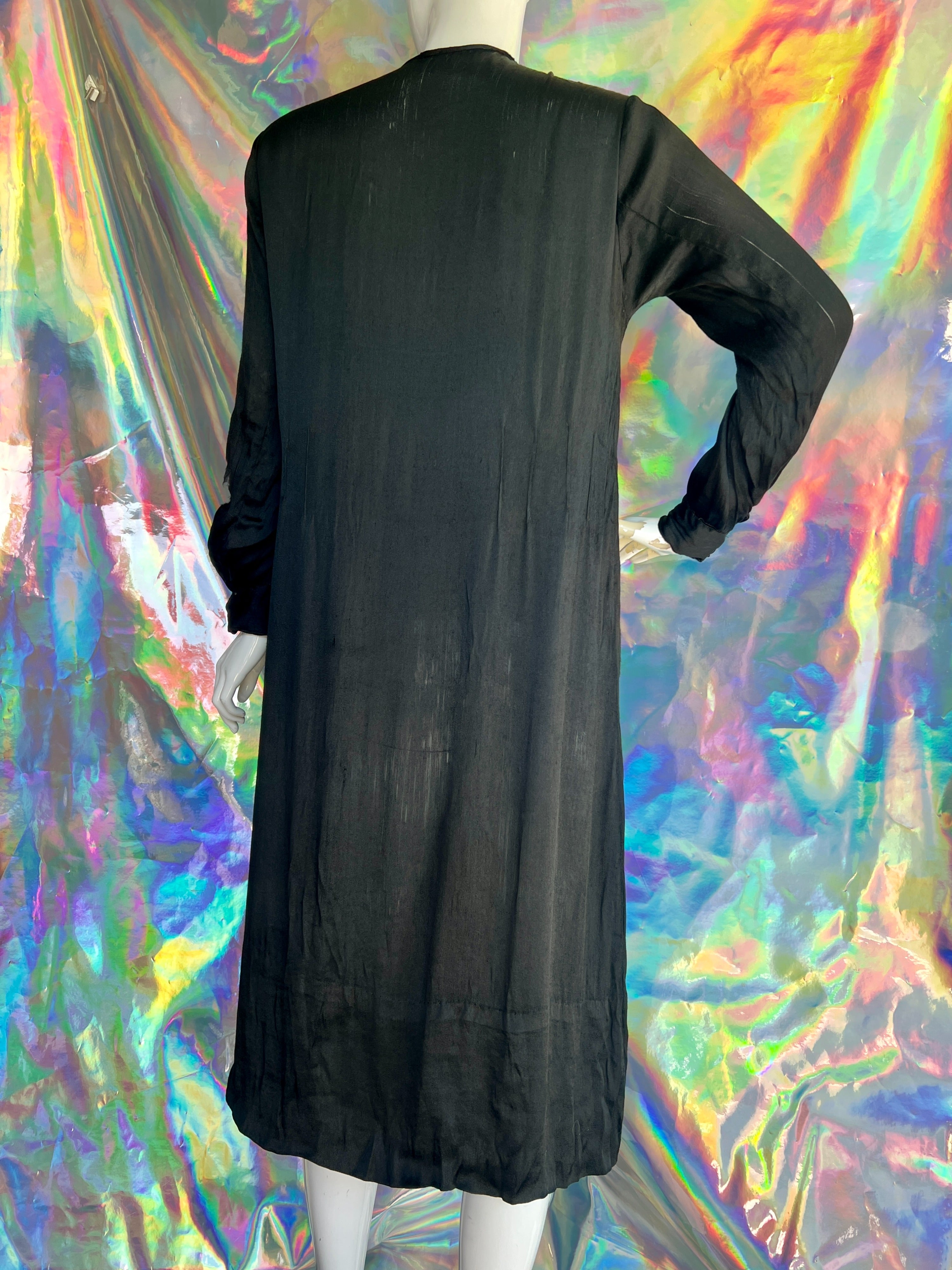 Vintage Witchy Black Long Sleeve Faux Button Dress | Shop THRILLING