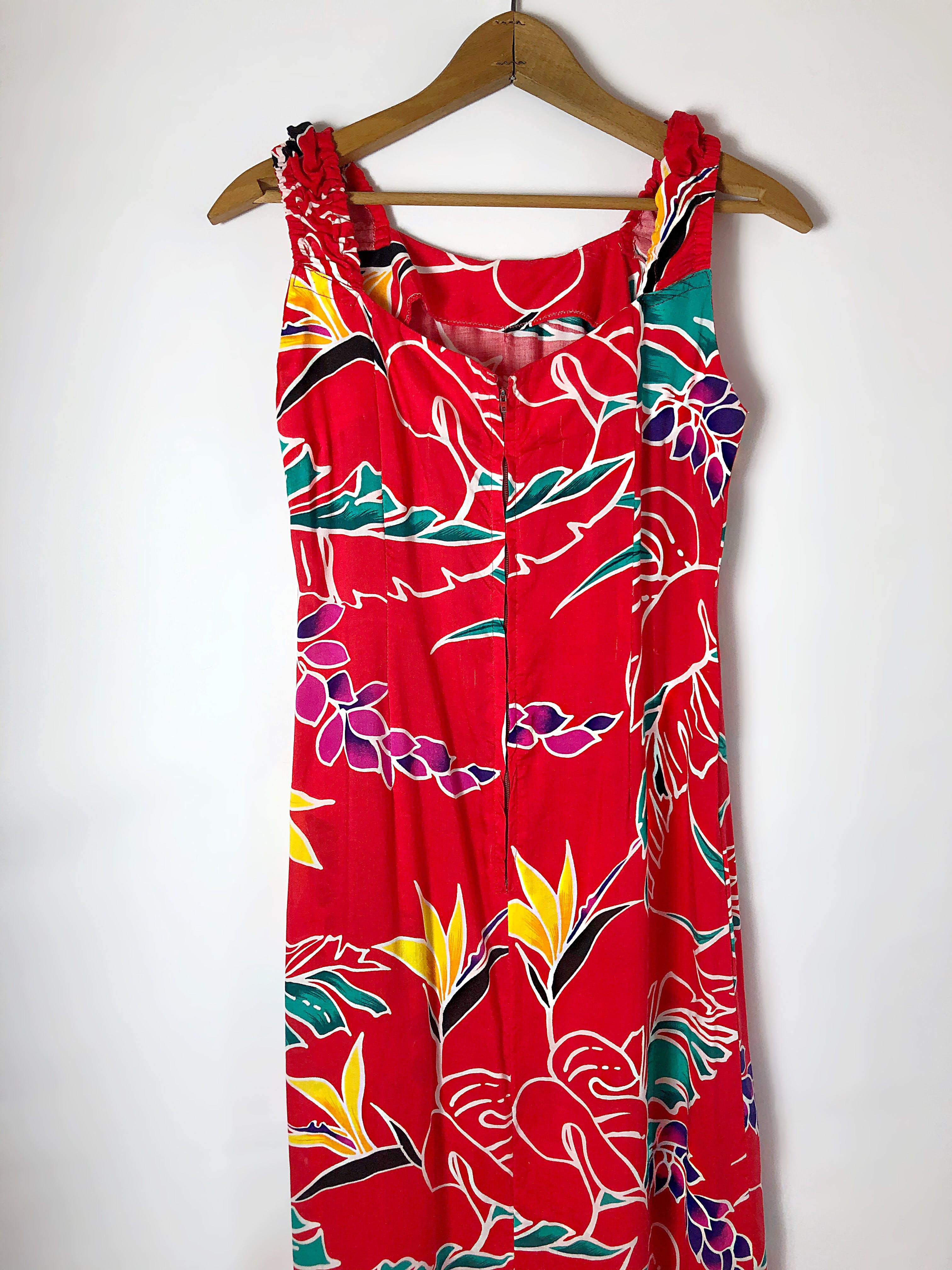 Vintage 70’s Birds of Paradise Floral Handmade Maxi Sundress | Shop ...