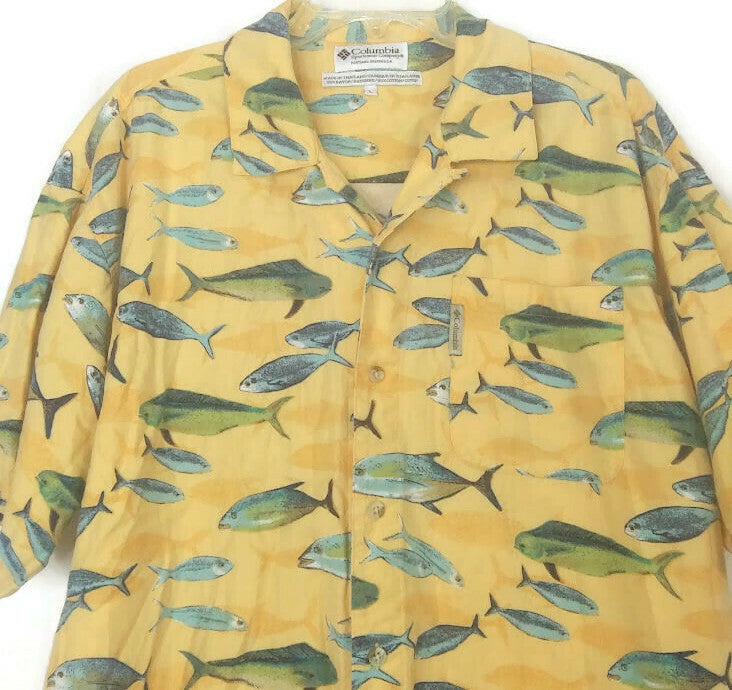 Vintage 90s Fish Print Camp Shirt By Columbia Sportswear | Shop THRILLING